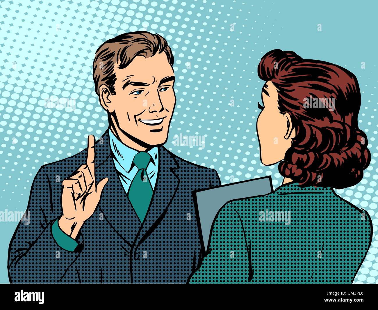 Business meeting between boss and subordinate Stock Vector Image & Art ...