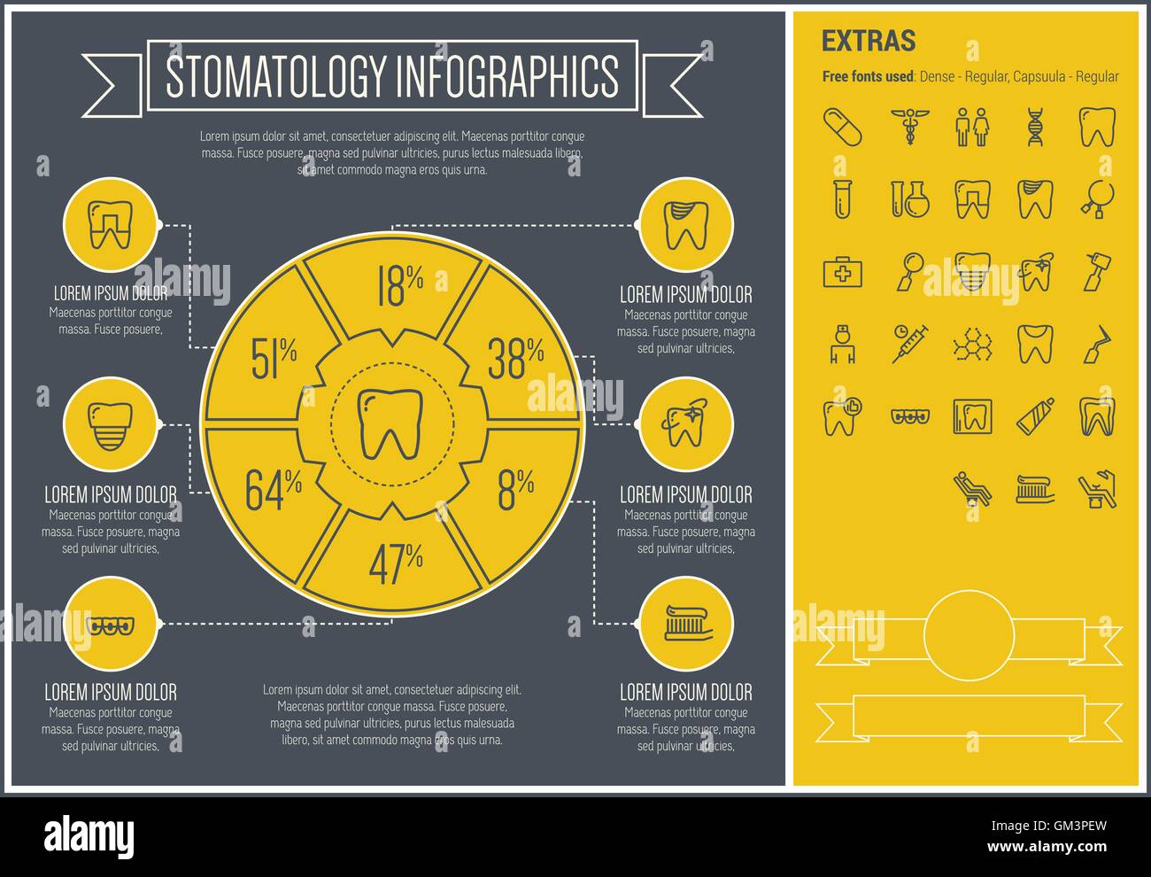 Stomatology Line Design Infographic Template Stock Vector Image & Art ...