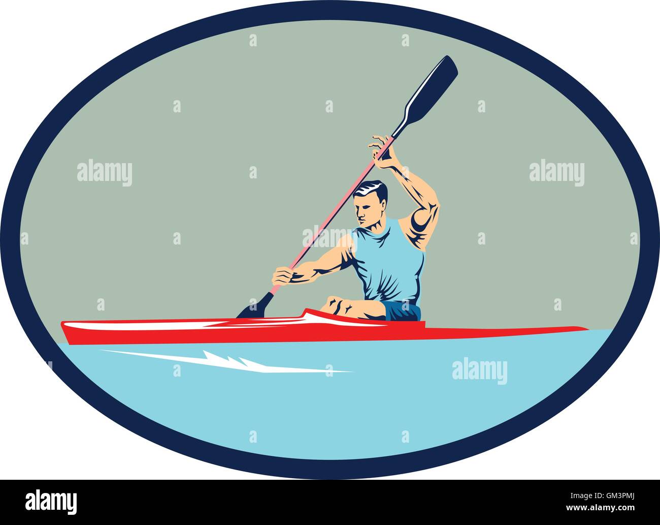 Kayak Racing Canoe Sprint Oval Retro Stock Vector Image & Art - Alamy