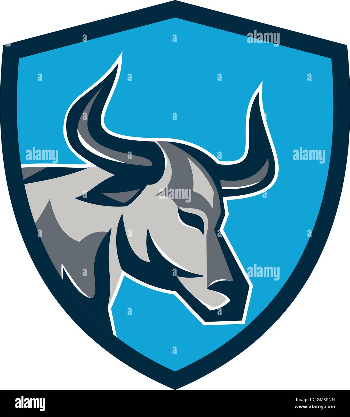 Bull head side view Stock Vector Images - Alamy