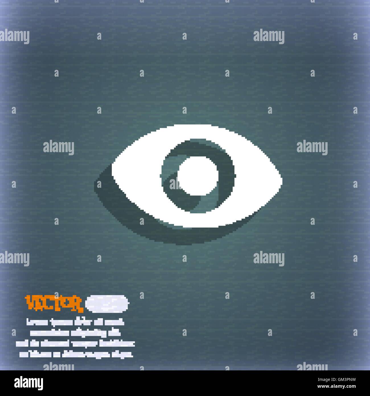 sixth sense, the eye icon symbol on the blue-green abstract background ...