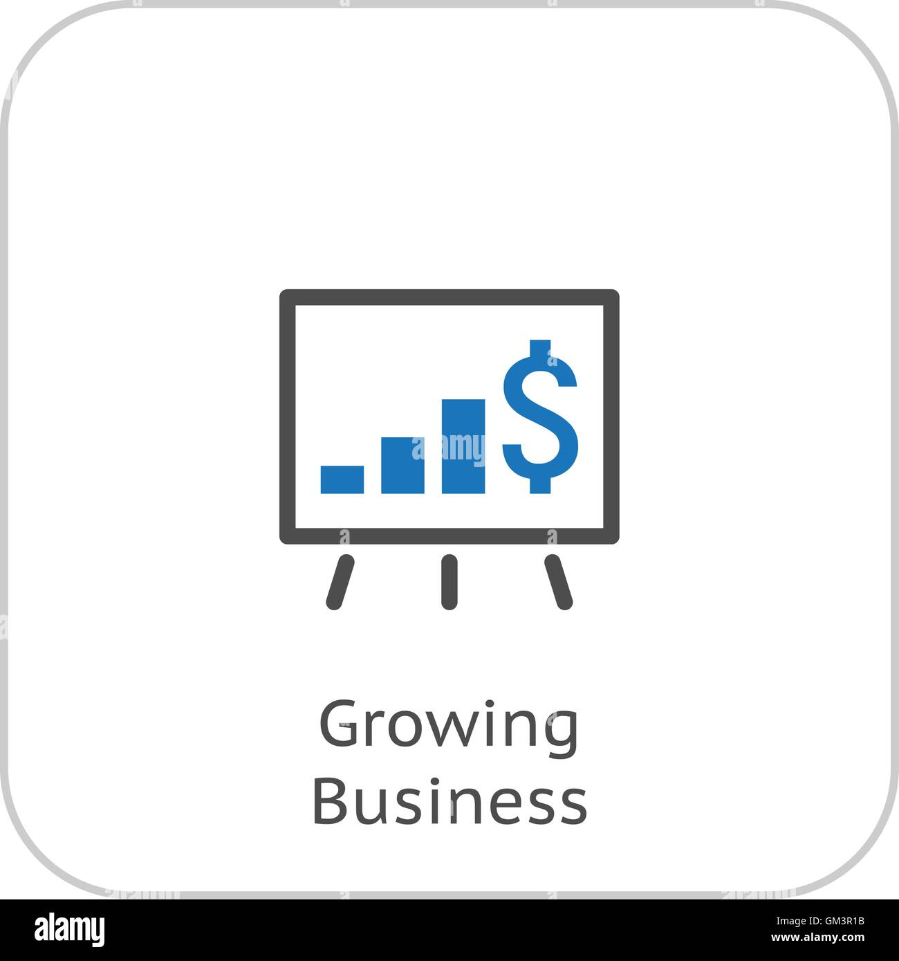 Growing Business Icon. Business Presentation. Flat Design Stock Vector ...
