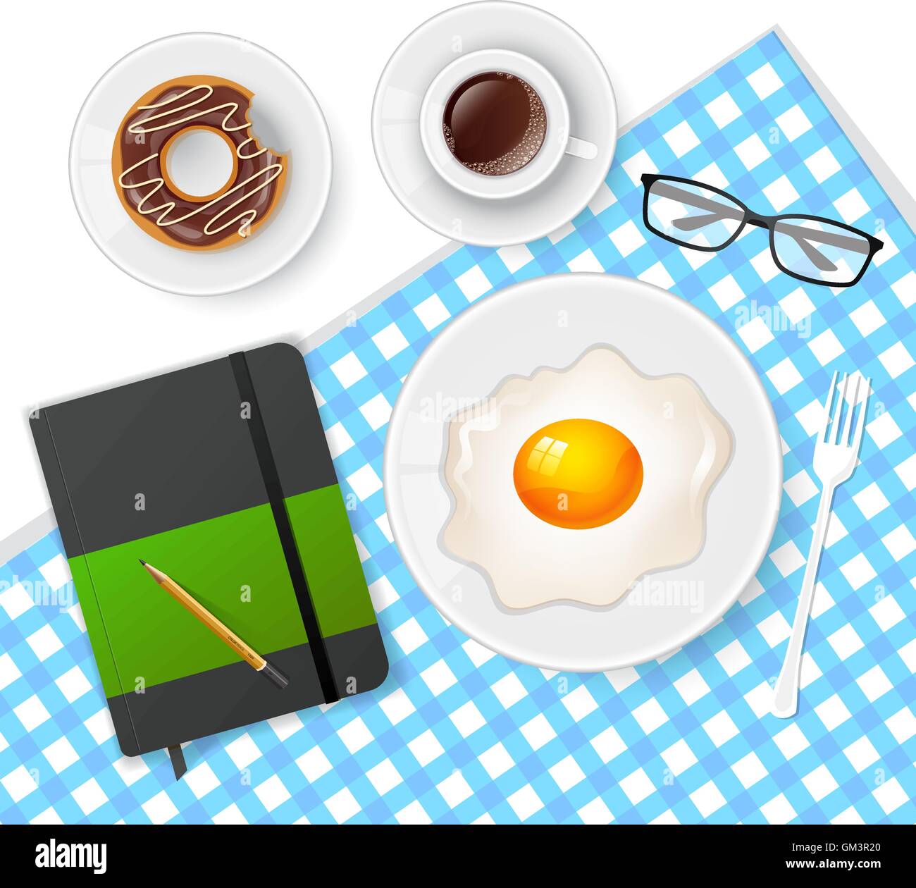 Healthy breakfast food table Stock Vector Images - Alamy