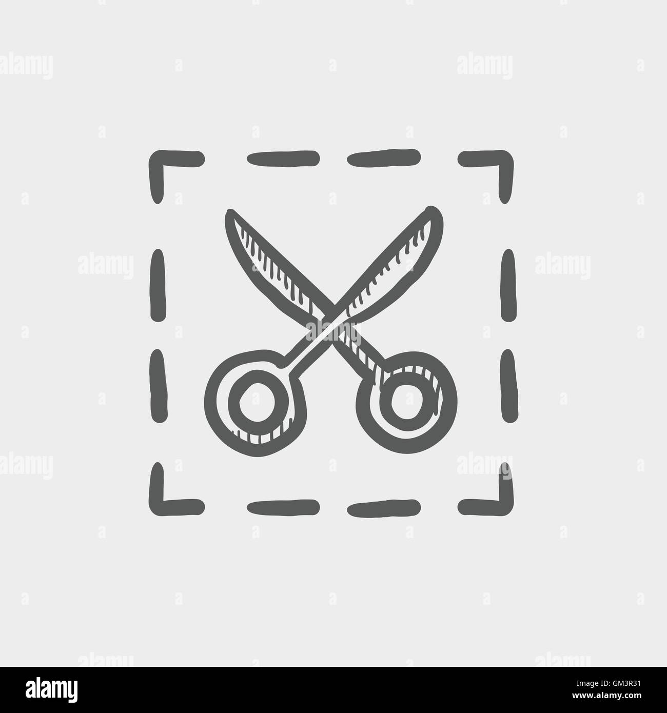Scissors with cut lines sketch icon Stock Vector Image & Art - Alamy