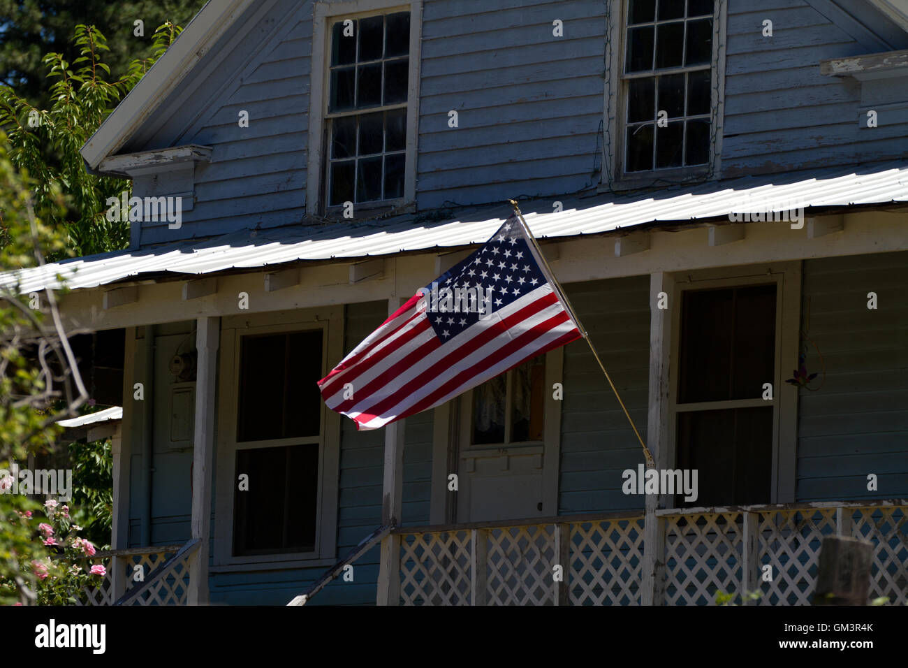 American flag flying on building hi-res stock photography and images ...