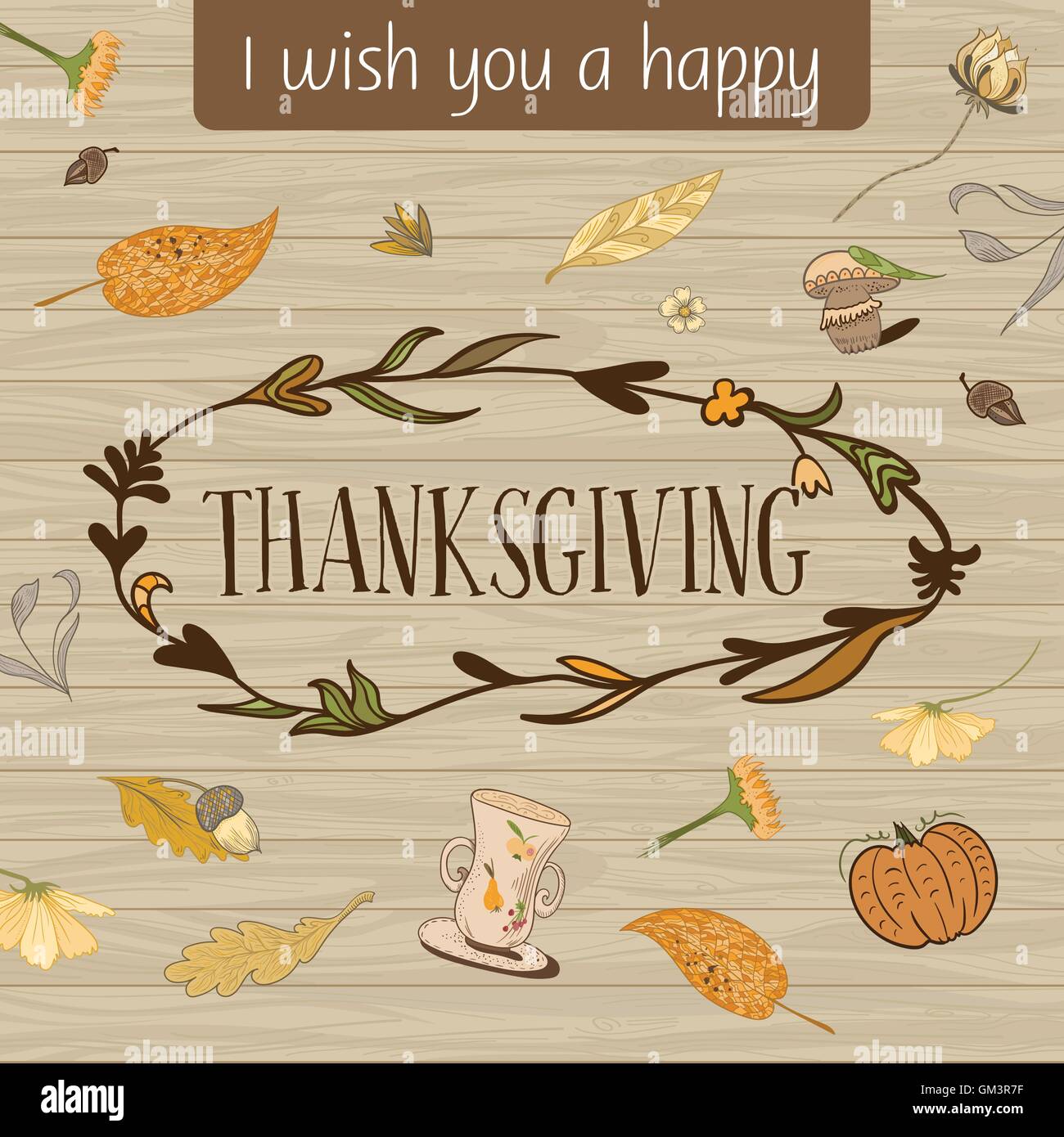 Pumpkin happy thanksgiving paper Stock Vector Images - Alamy