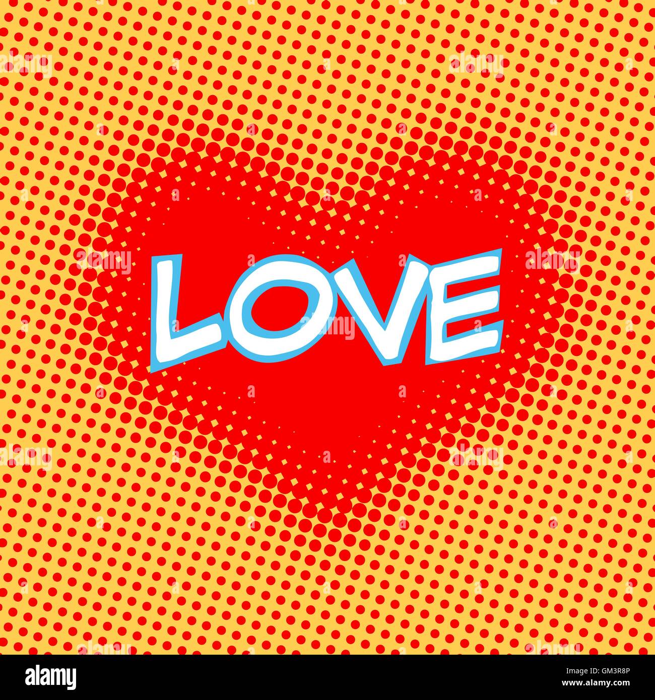 Love Red Heart Inscription Retro Style Pop Art Stock Vector Image And Art Alamy