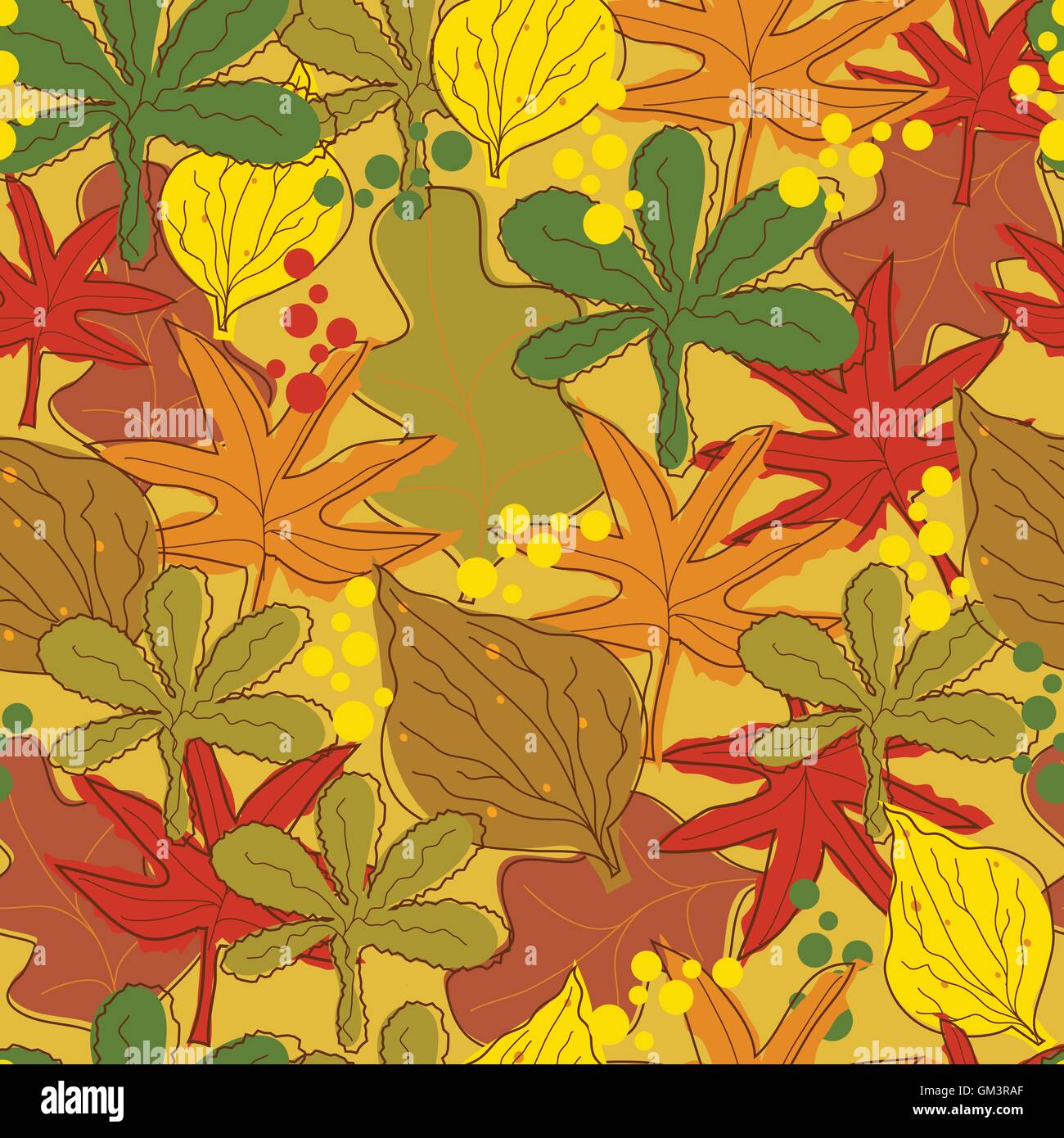 Vintage abstract autumn leaves pattern Stock Vector Image & Art - Alamy