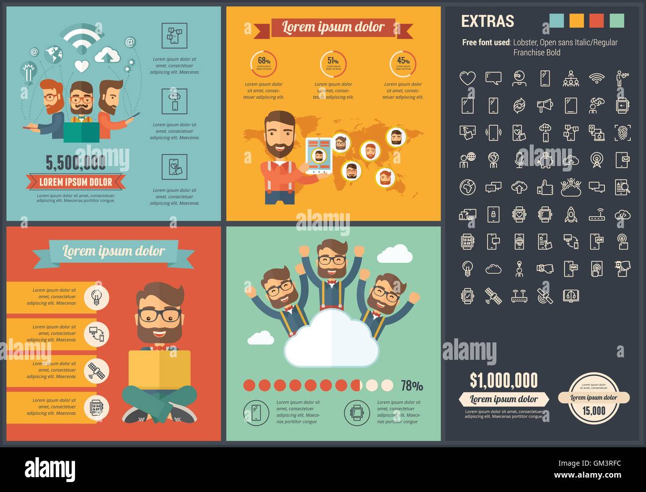 Wearable technology smart watch infographic hi-res stock photography ...