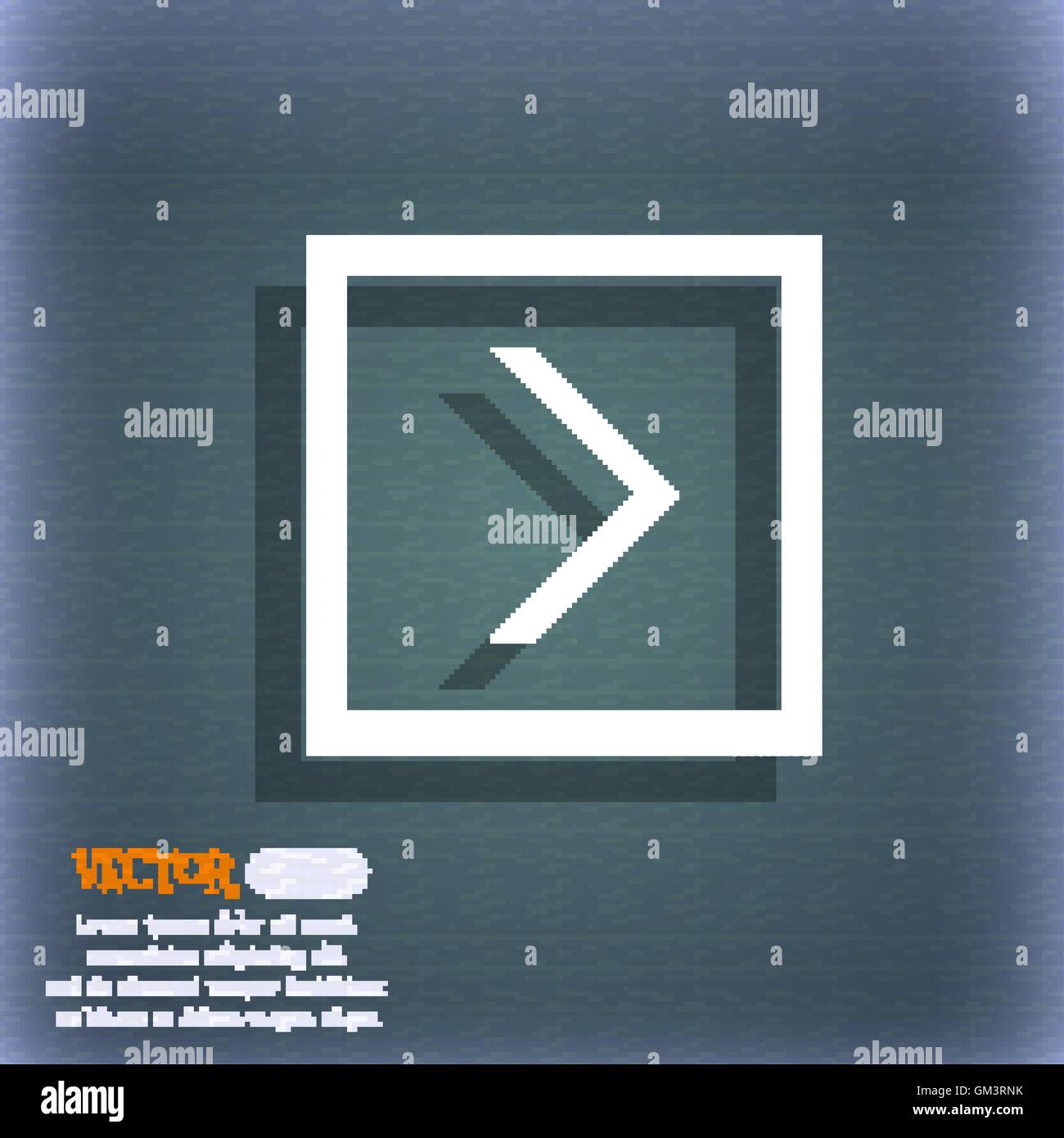 Arrow right, Next icon symbol on the blue-green abstract background ...