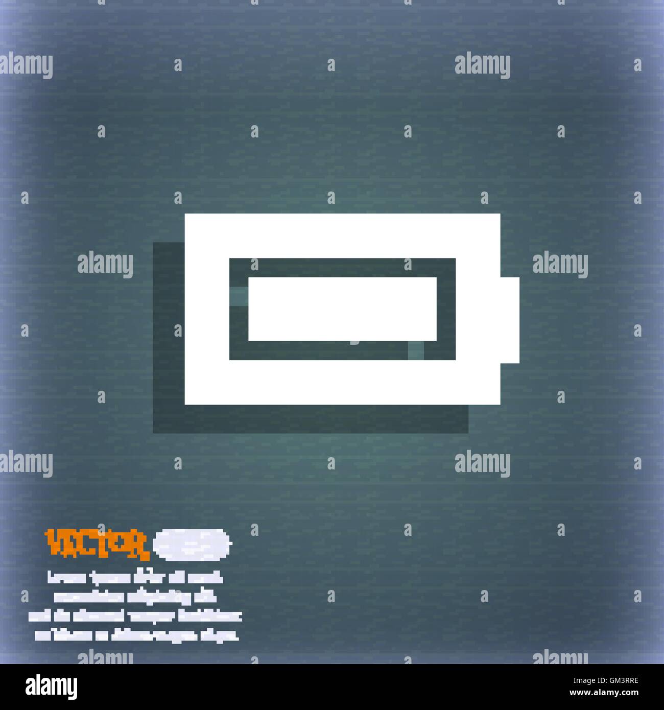 Battery fully charged icon symbol on the blue-green abstract background ...