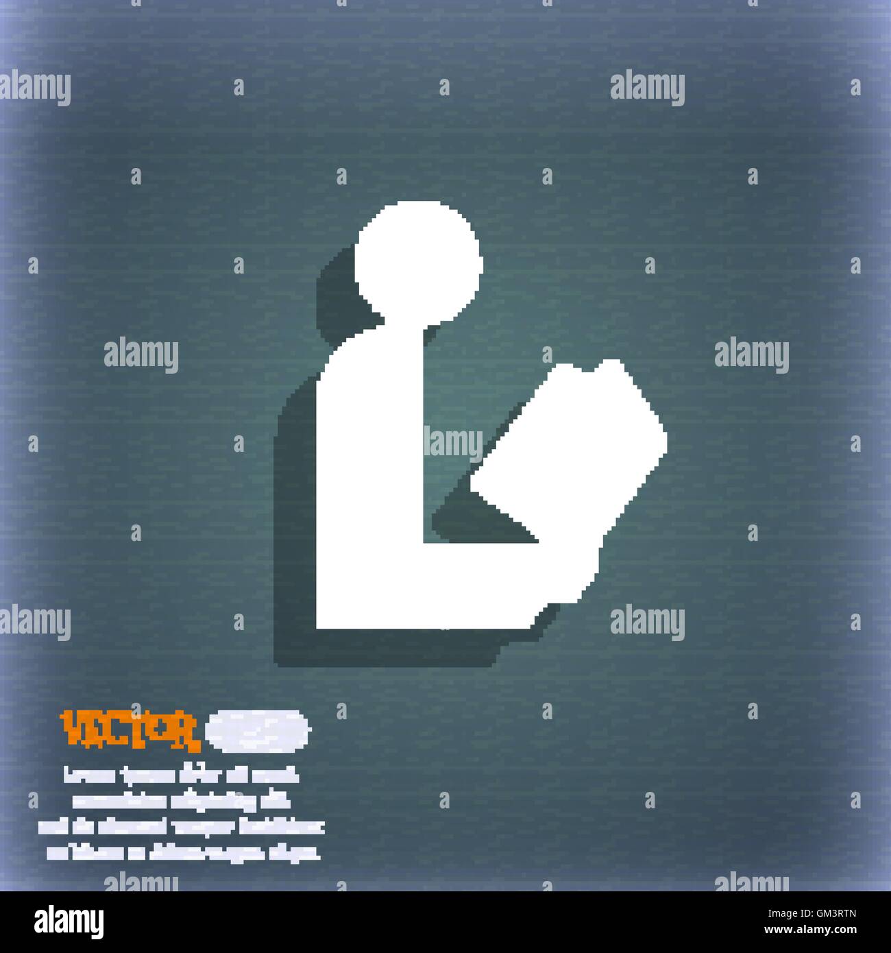read a book icon symbol on the blue-green abstract background with ...