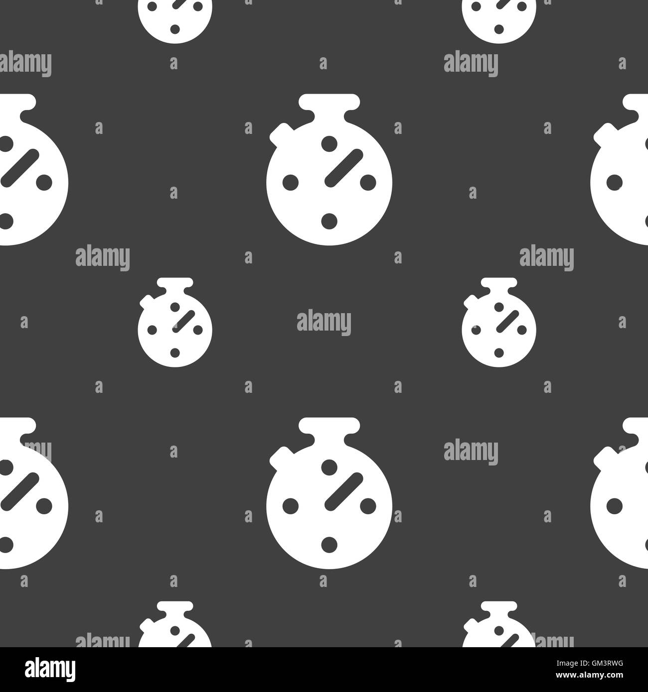 Timer, stopwatch icon sign. Seamless pattern on a gray background ...