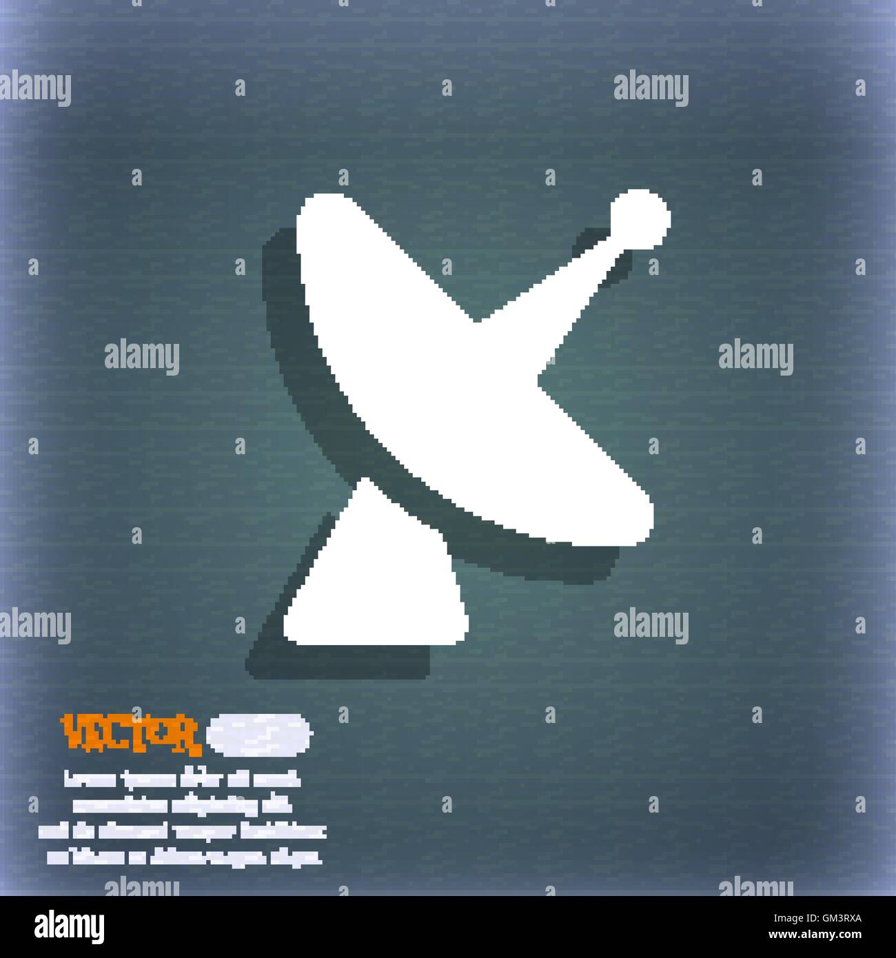 Satellite dish icon symbol on the blue-green abstract background with ...