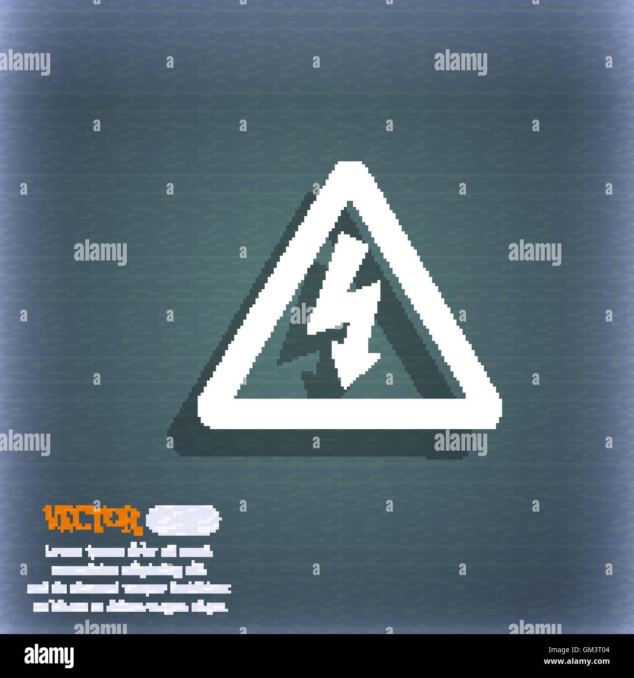 voltage icon symbol on the blue-green abstract background with shadow ...