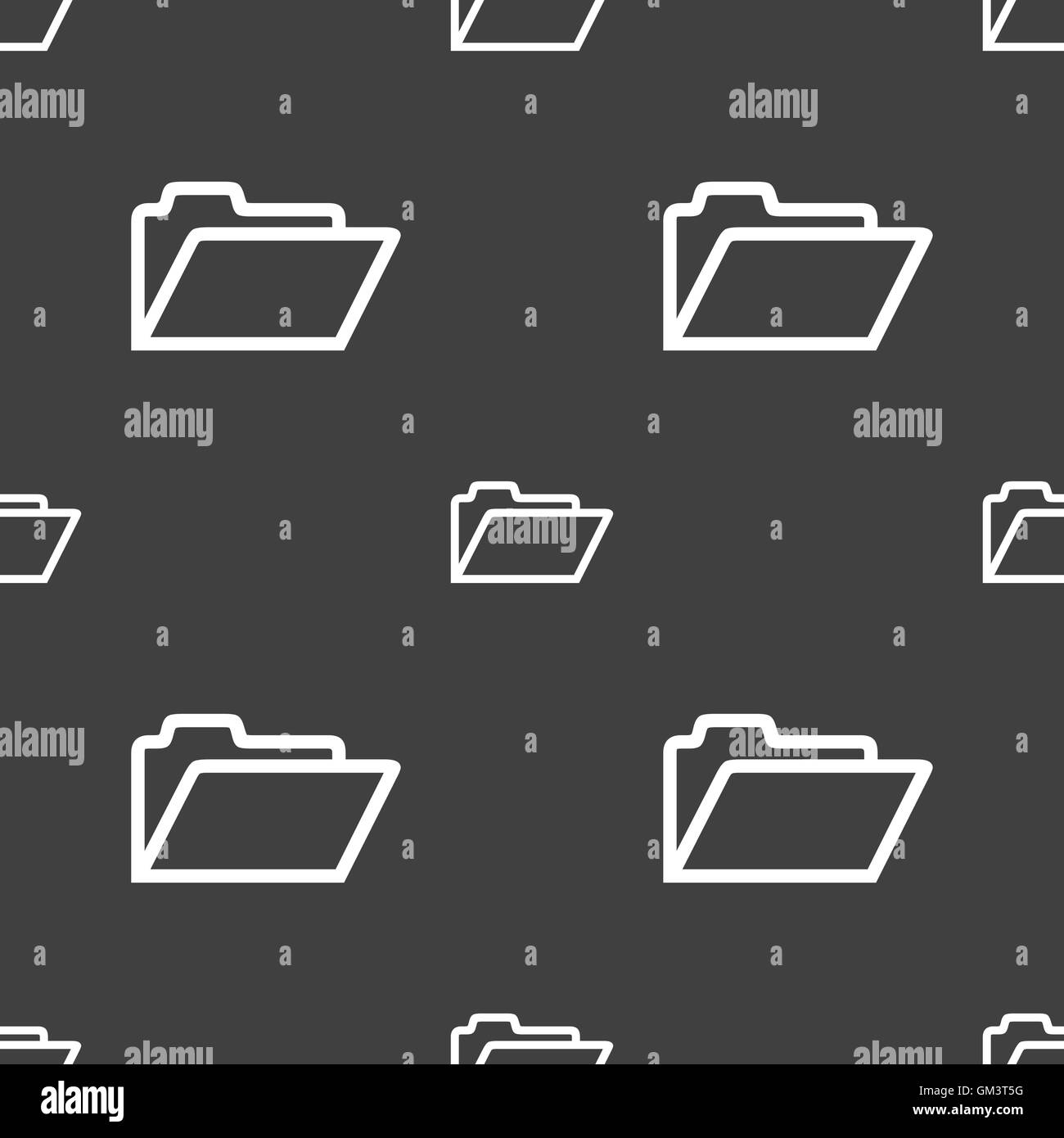 Folder icon sign. Seamless pattern on a gray background. Vector Stock ...
