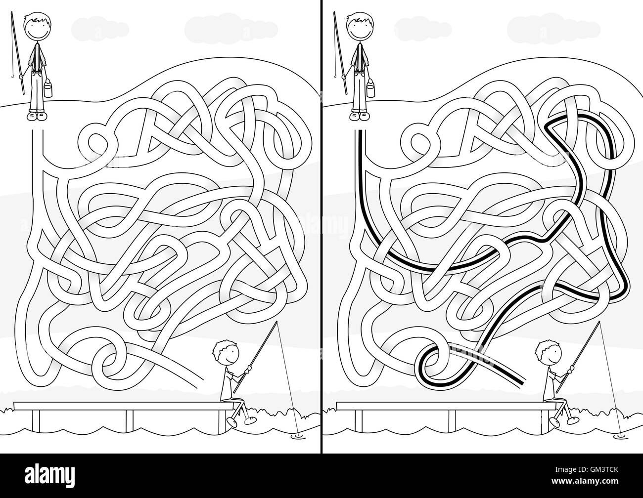 Easy fishing Stock Vector Images - Alamy