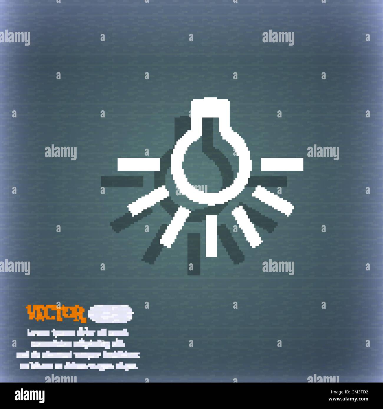 light bulb icon symbol on the blue-green abstract background with ...