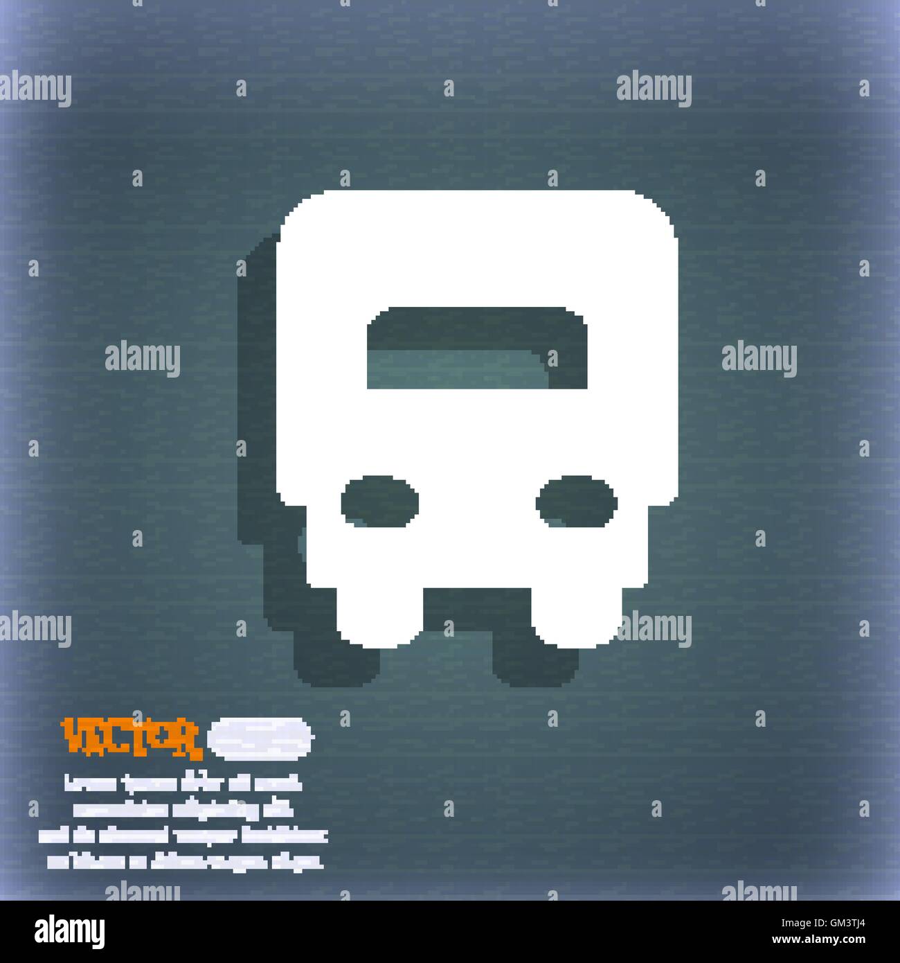 Delivery truck icon symbol on the blue-green abstract background with ...