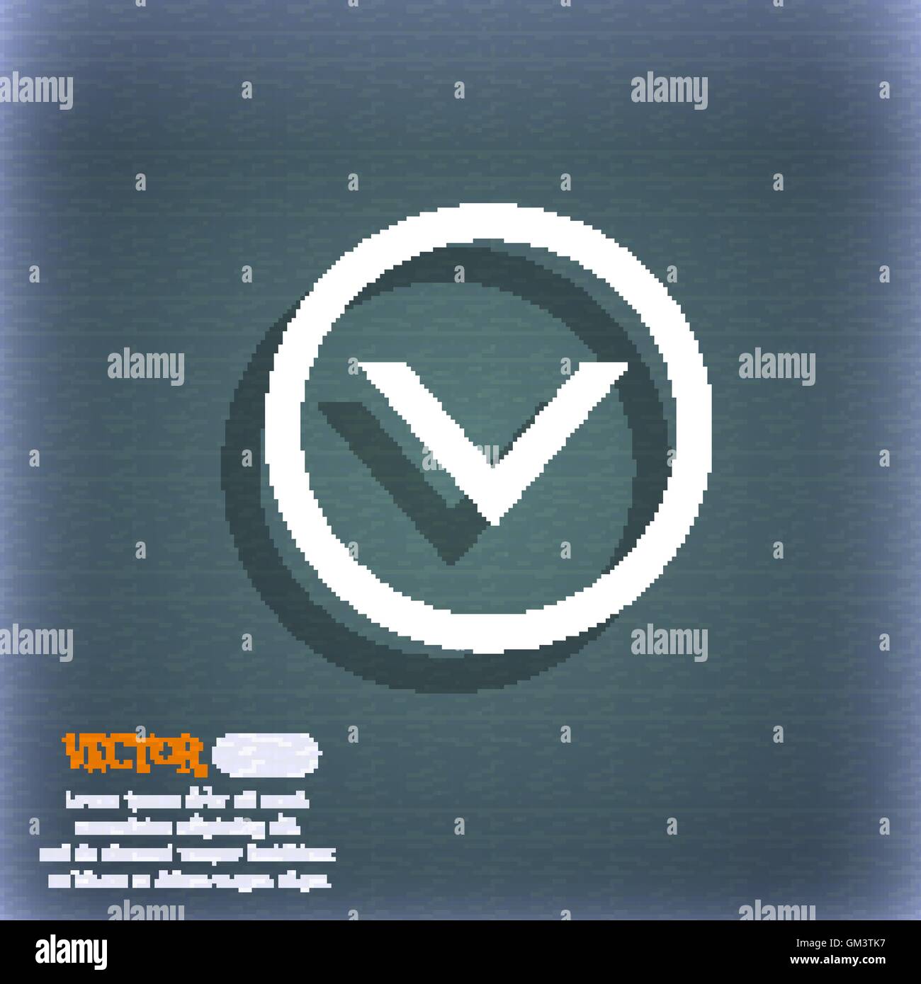 Arrow down, Download, Load, Backup icon symbol on the blue-green abstract background with shadow ...