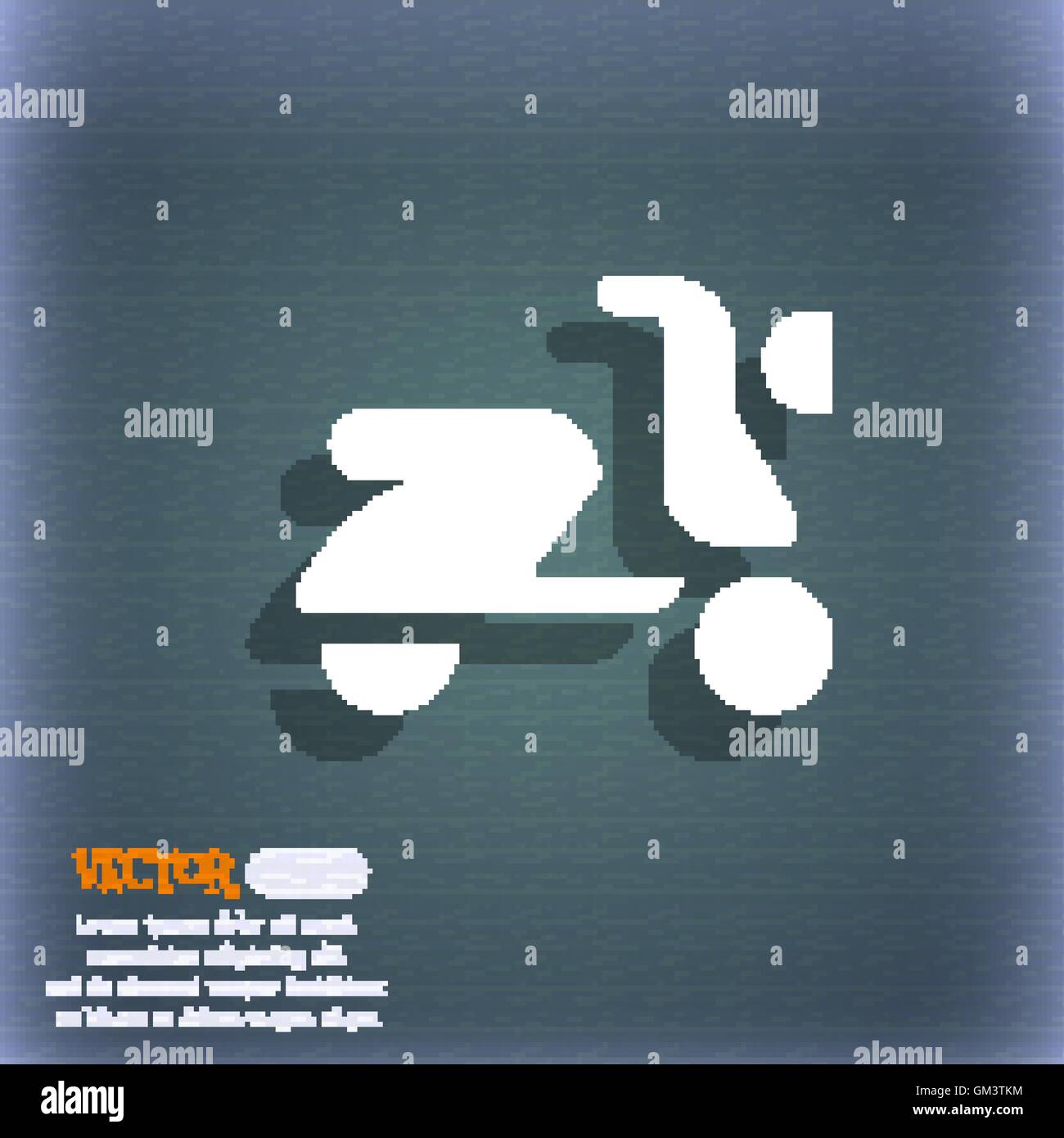 Scooter, bike icon symbol on the blue-green abstract background with ...