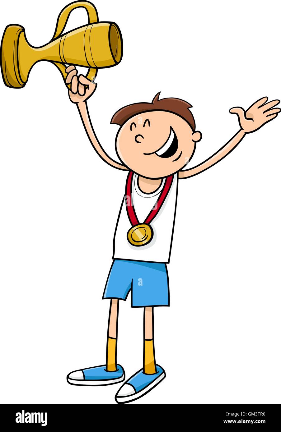 boy winner cartoon illustration Stock Vector Image & Art - Alamy