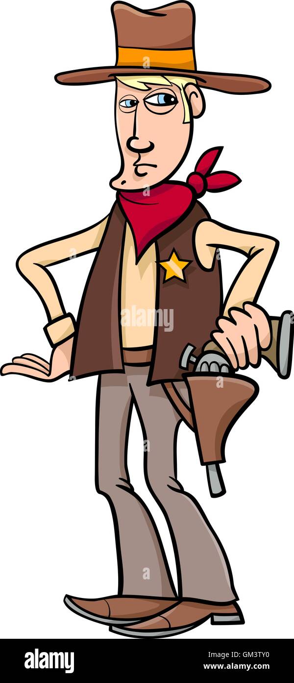 sheriff cowboy cartoon Stock Vector Image & Art - Alamy
