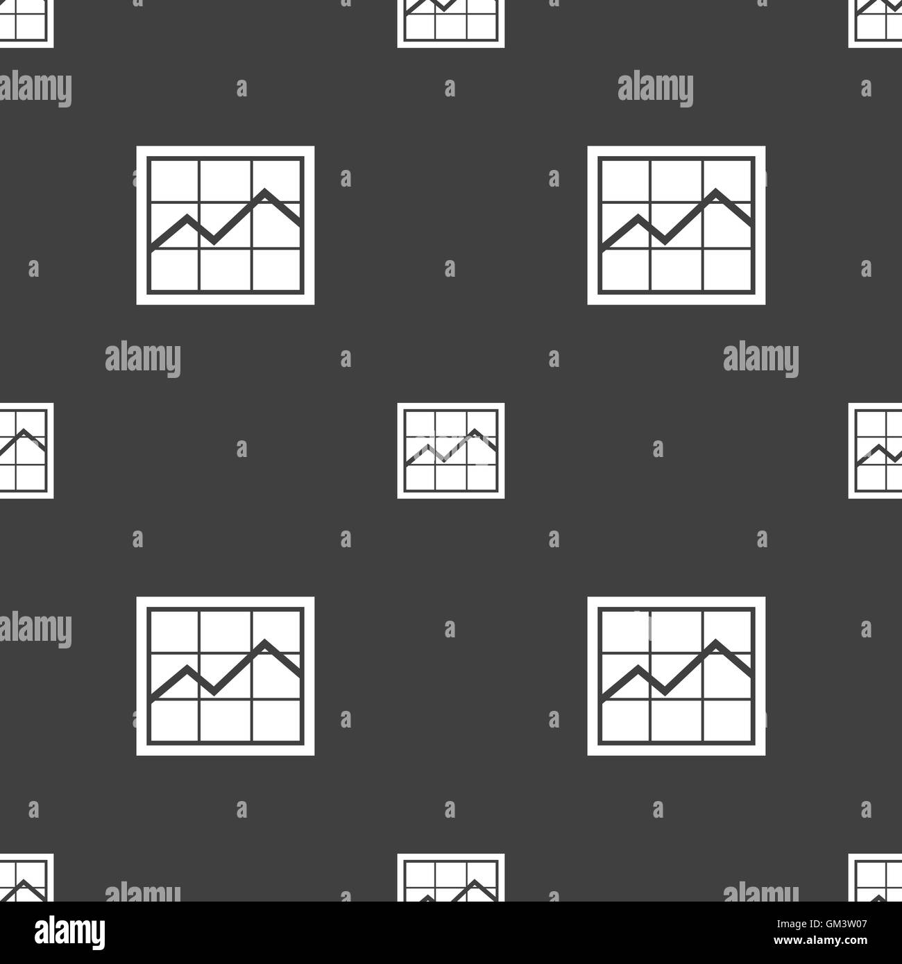 Chart icon sign. Seamless pattern on a gray background. Vector Stock ...