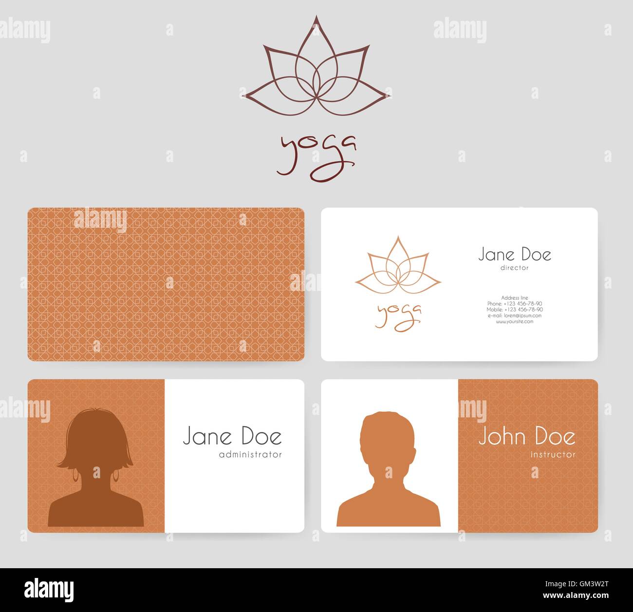 Logo and business cards for yoga studio Stock Vector Image & Art - Alamy