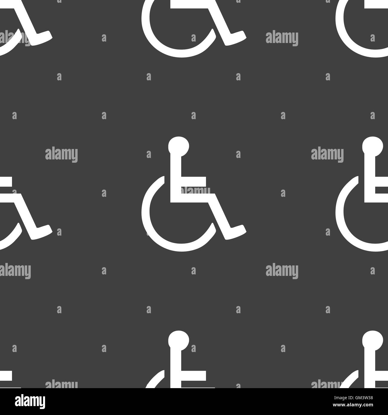 disabled icon sign. Seamless pattern on a gray background. Vector Stock ...
