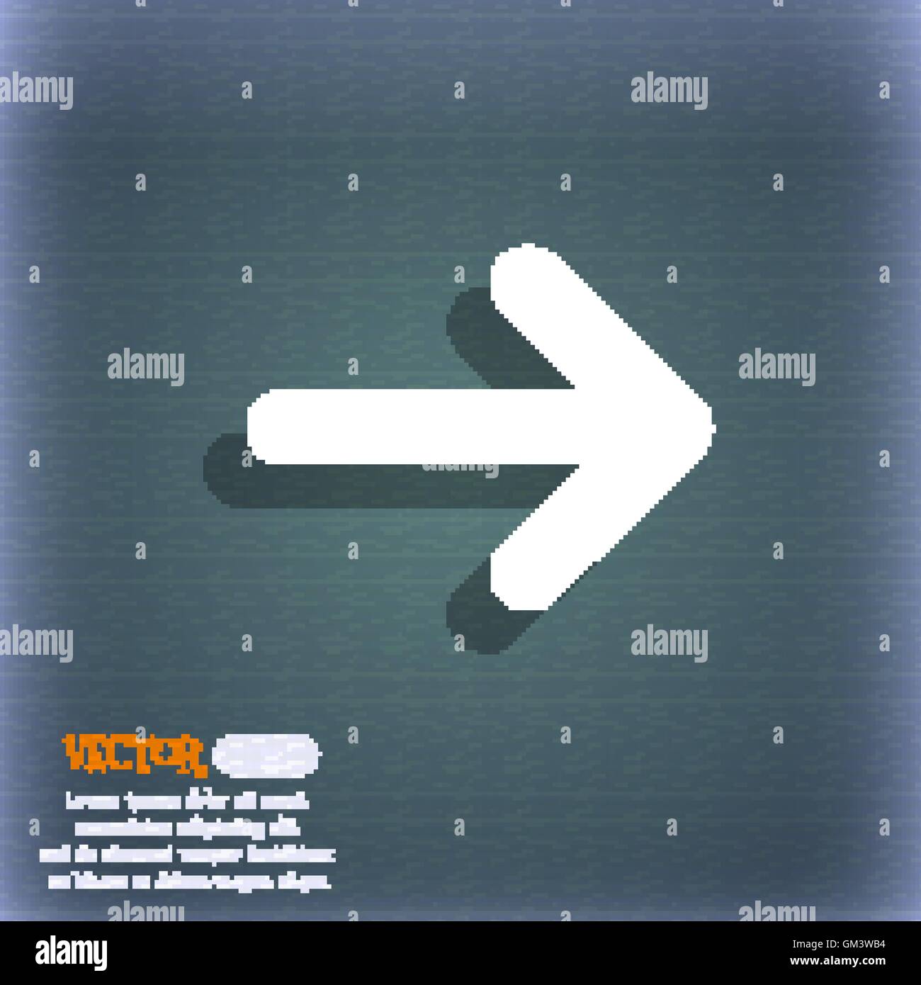 Arrow right, Next icon symbol on the blue-green abstract background ...