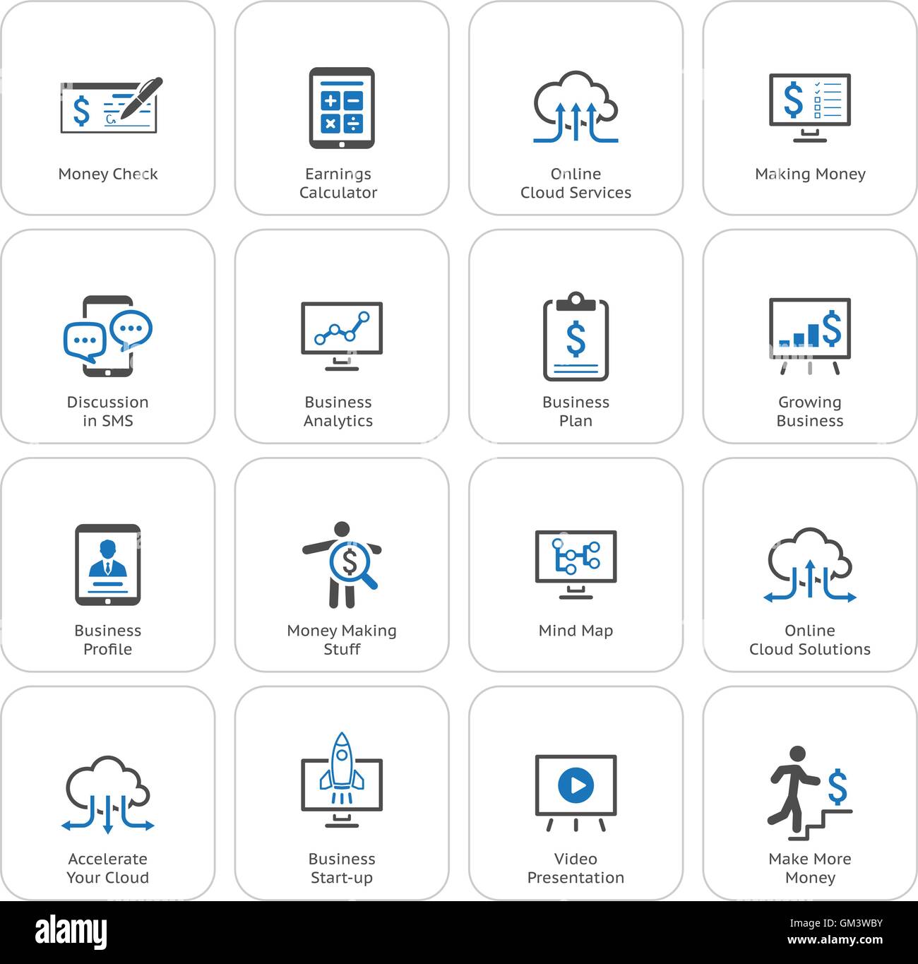 Colored startup icons business hi-res stock photography and images - Alamy