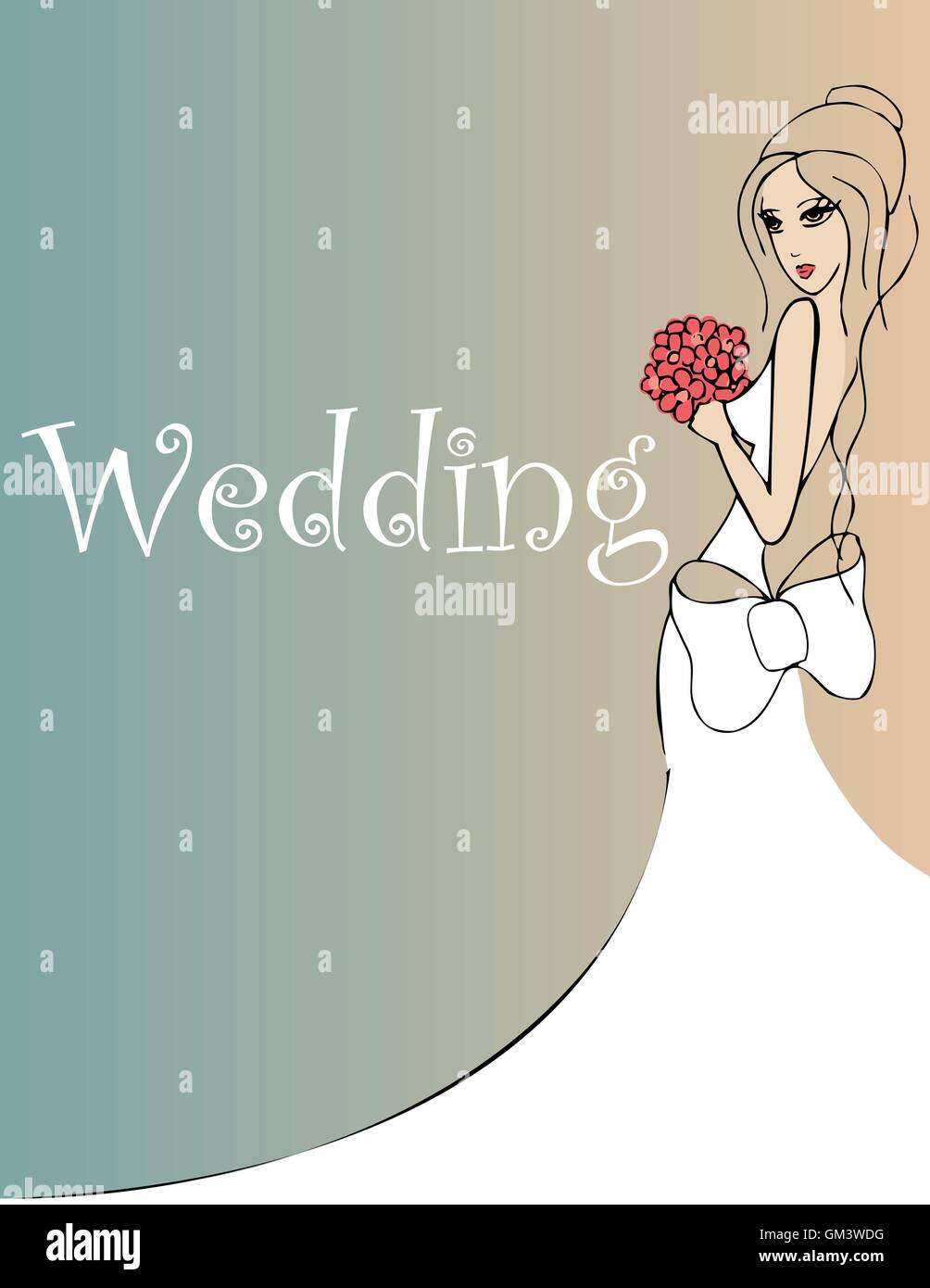 Summer wedding dress Stock Vector Images - Alamy