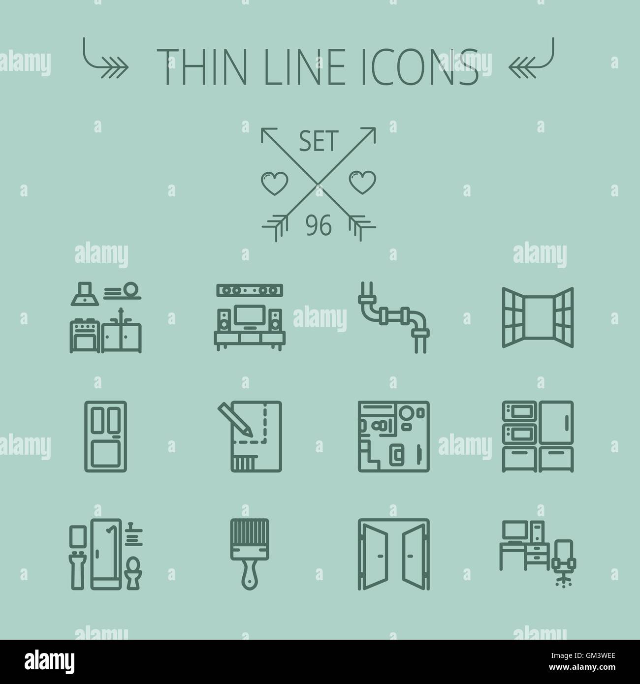 Interiors drawing room Stock Vector Images - Alamy