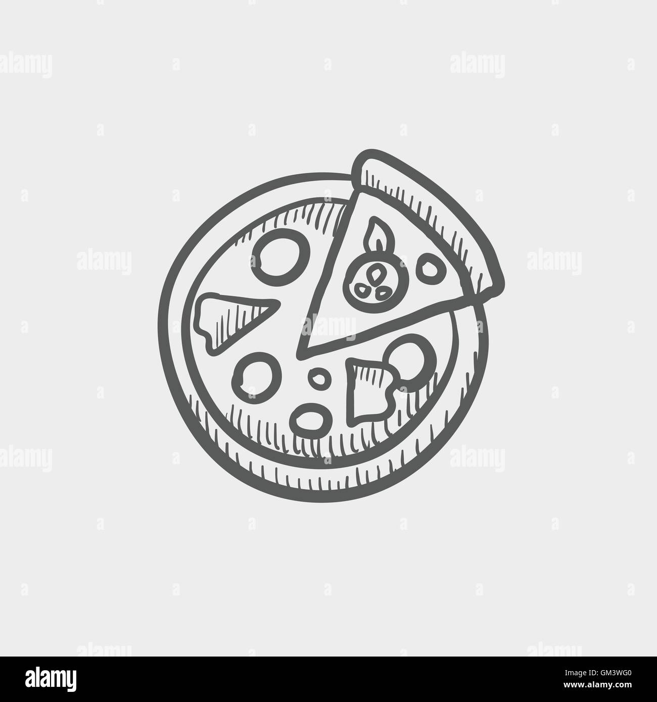 Pepperoni pizza slice vector Black and White Stock Photos & Images - Alamy