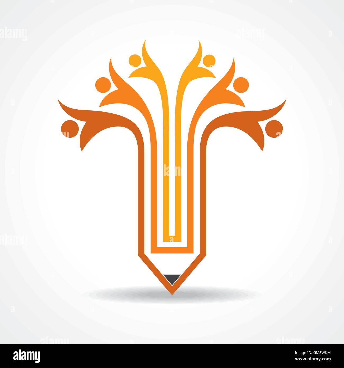 Creative pencil and people icon stock vector Stock Vector Image & Art ...