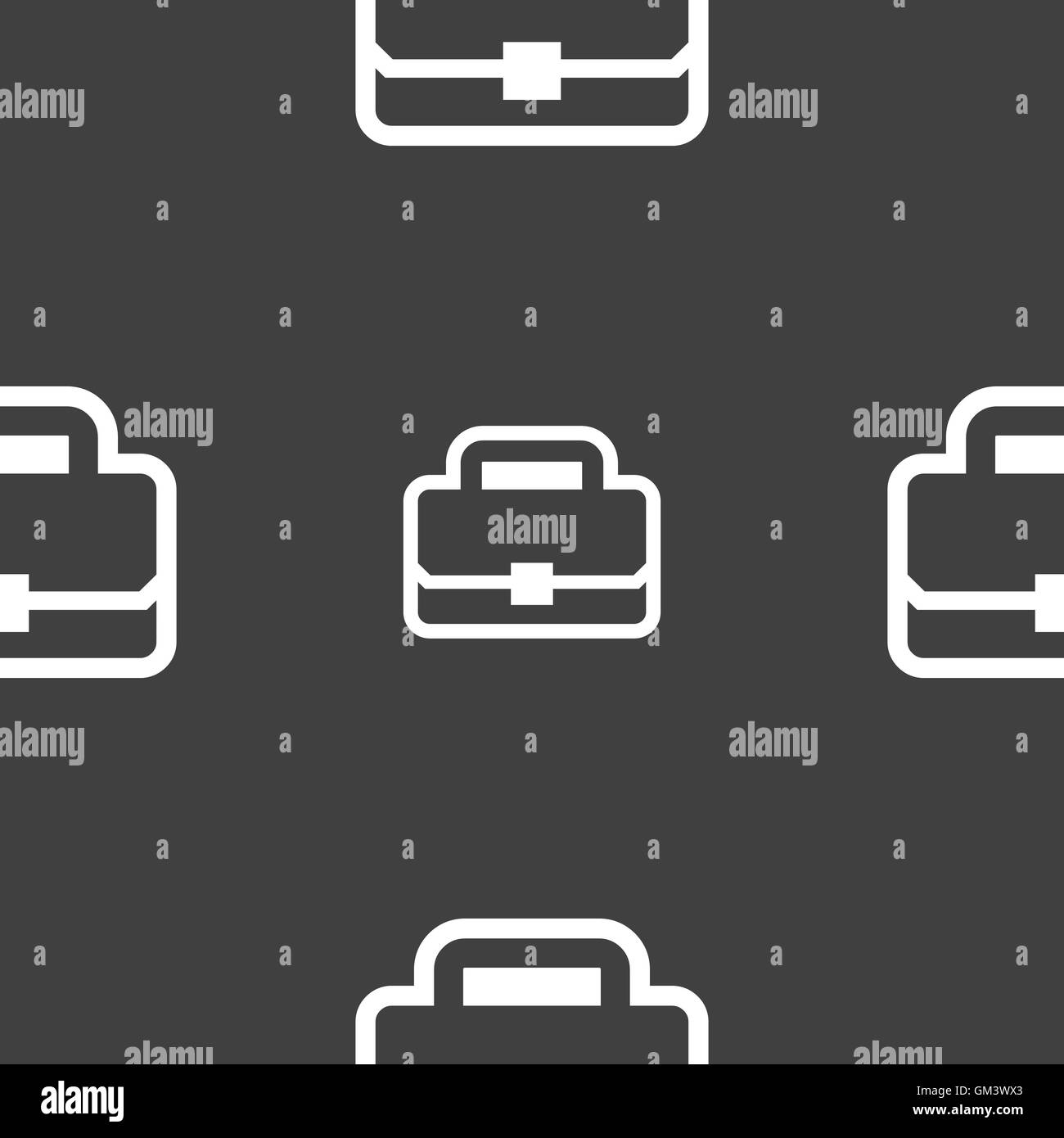 Briefcase icon sign. Seamless pattern on a gray background. Vector ...