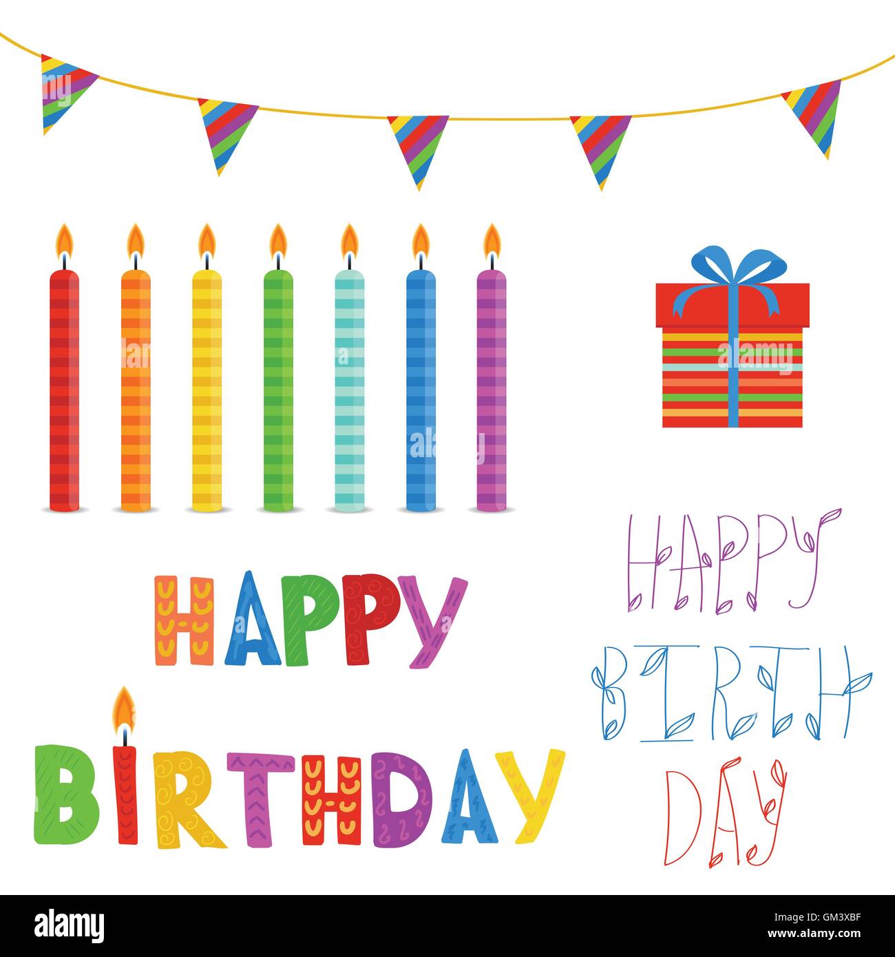 Set of color Birthday candles Stock Vector Image & Art - Alamy