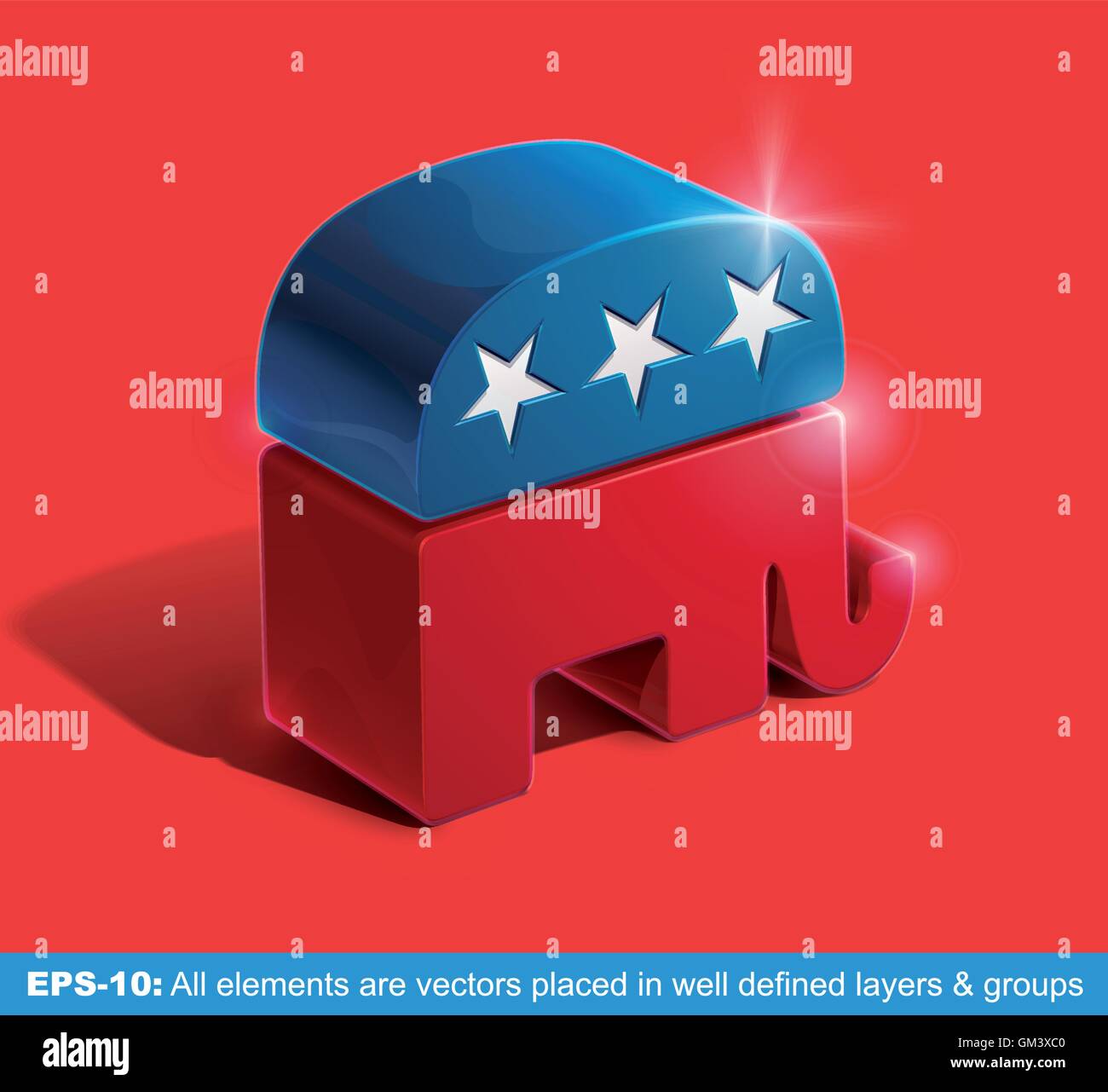 Republican Party 3D Sighn Stock Vector Image & Art - Alamy
