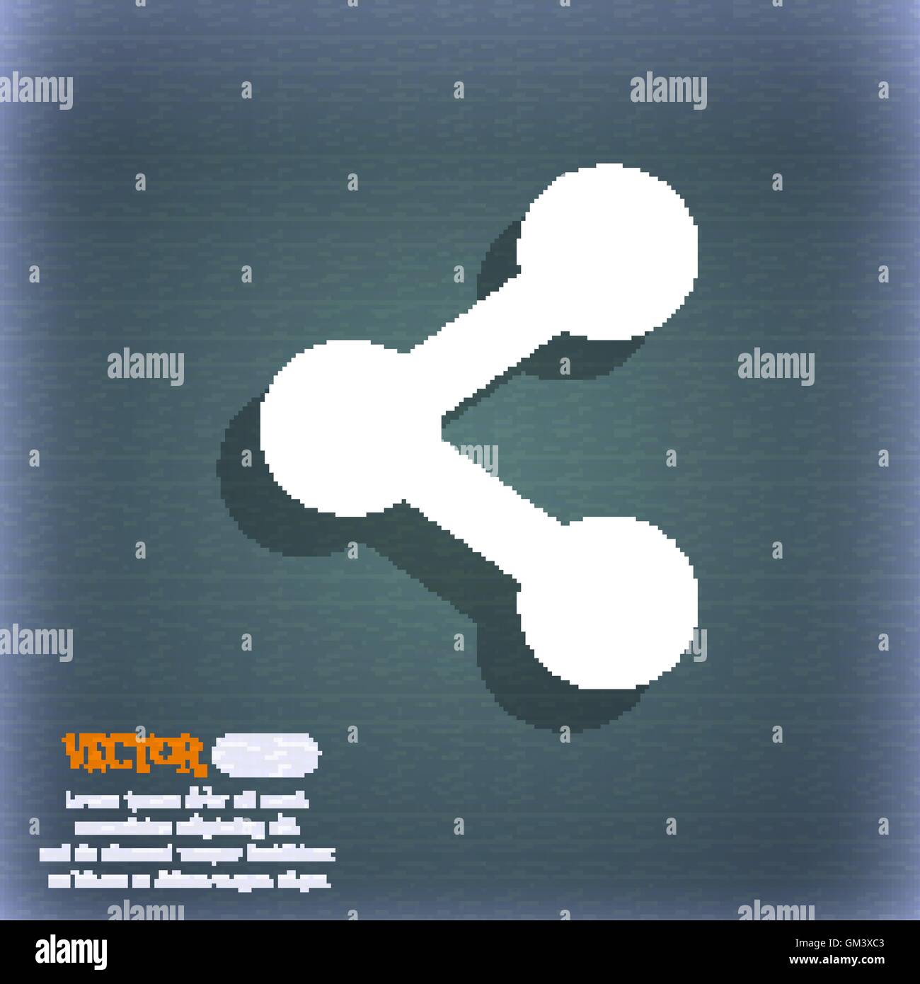 Share icon symbol on the blue-green abstract background with shadow and ...