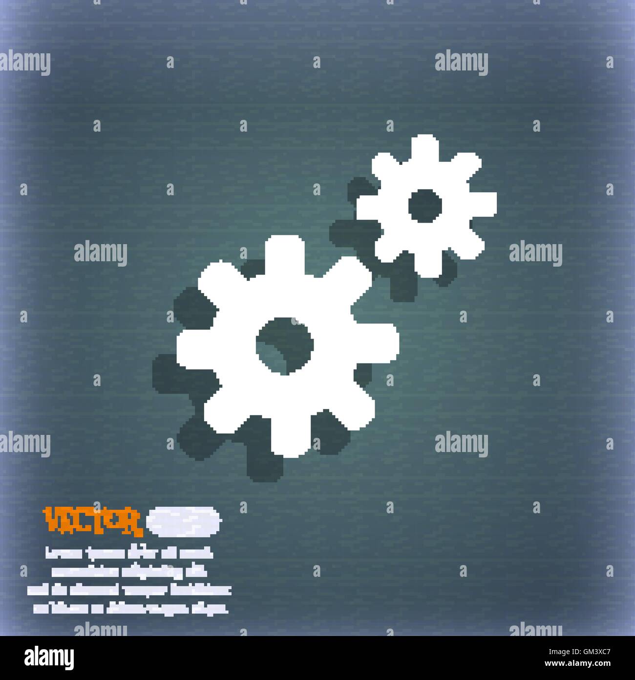 Cog settings, Cogwheel gear mechanism icon symbol on the blue-green ...