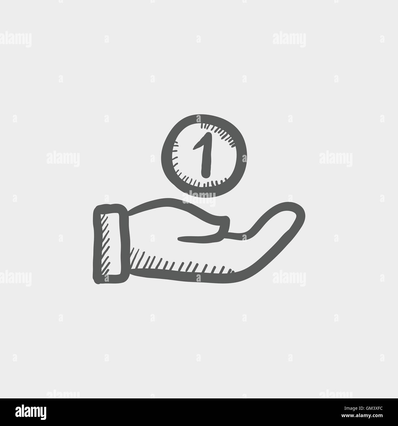 Black hand holding coins Stock Vector Images - Alamy