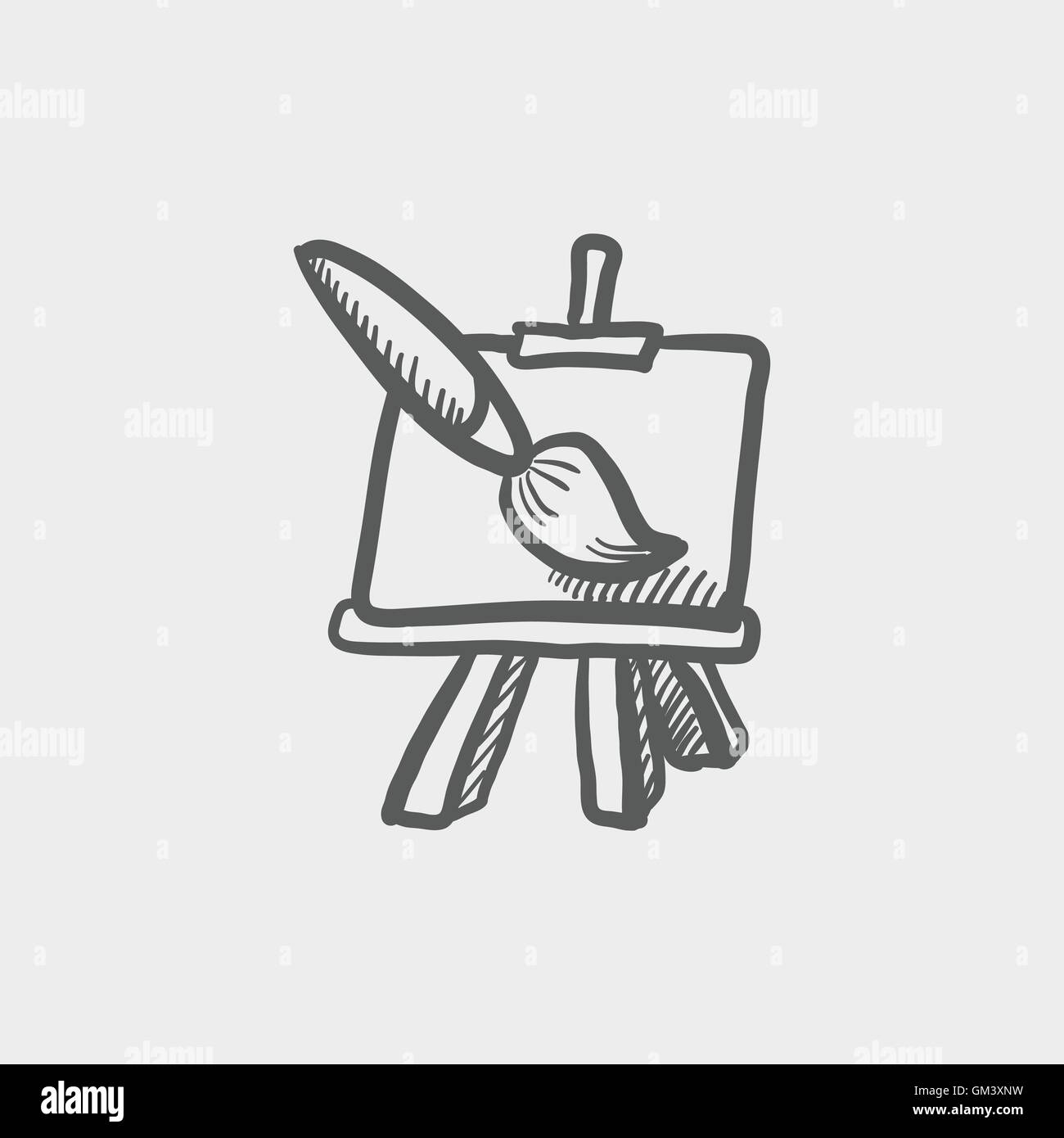 Easel paint brush hand Stock Vector Images - Alamy