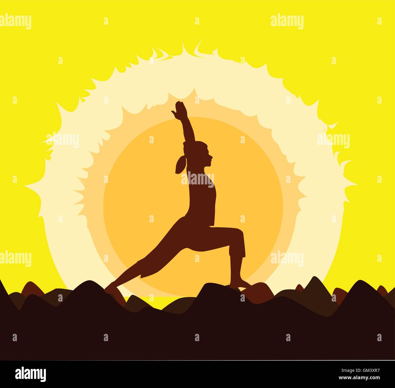 Yellow sun sunset Stock Vector Images - Alamy