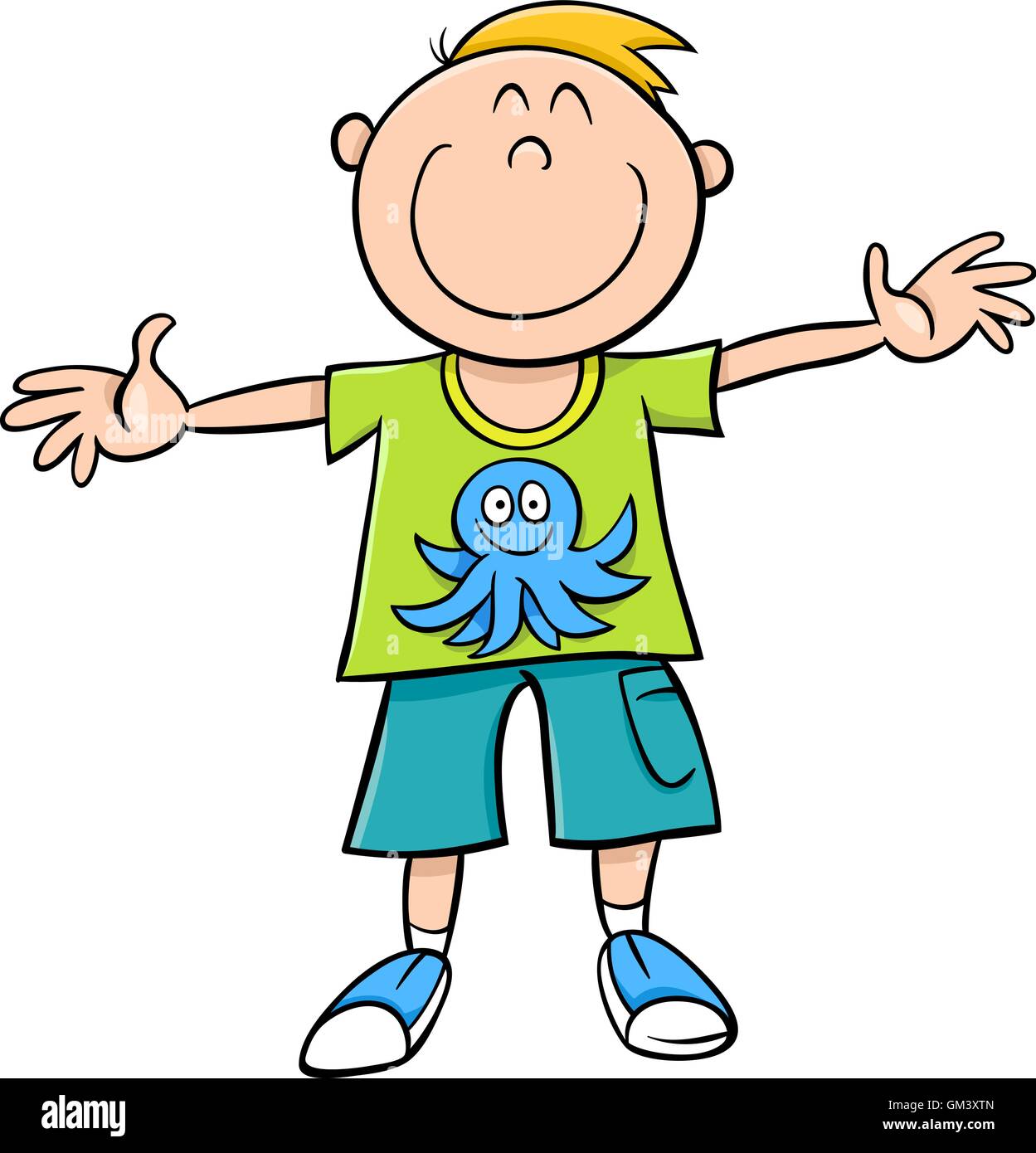 happy boy cartoon illustration Stock Vector Image & Art - Alamy