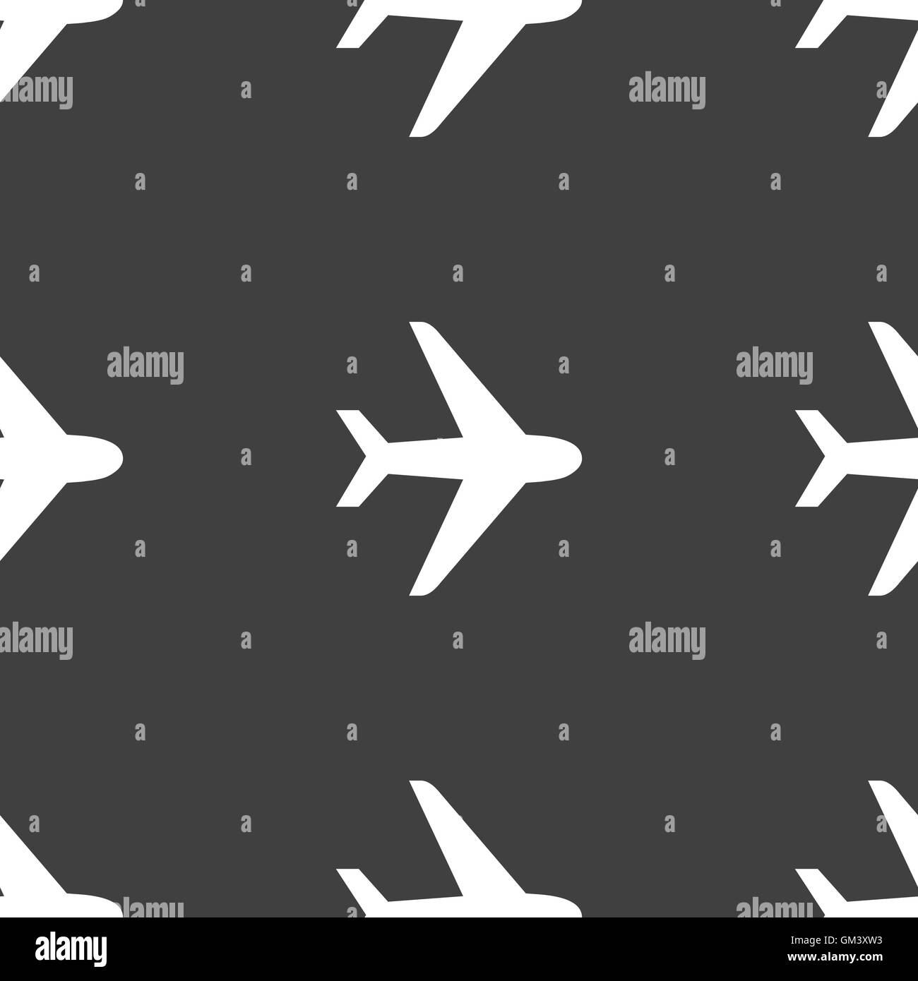 Plane icon sign. Seamless pattern on a gray background. Vector Stock ...