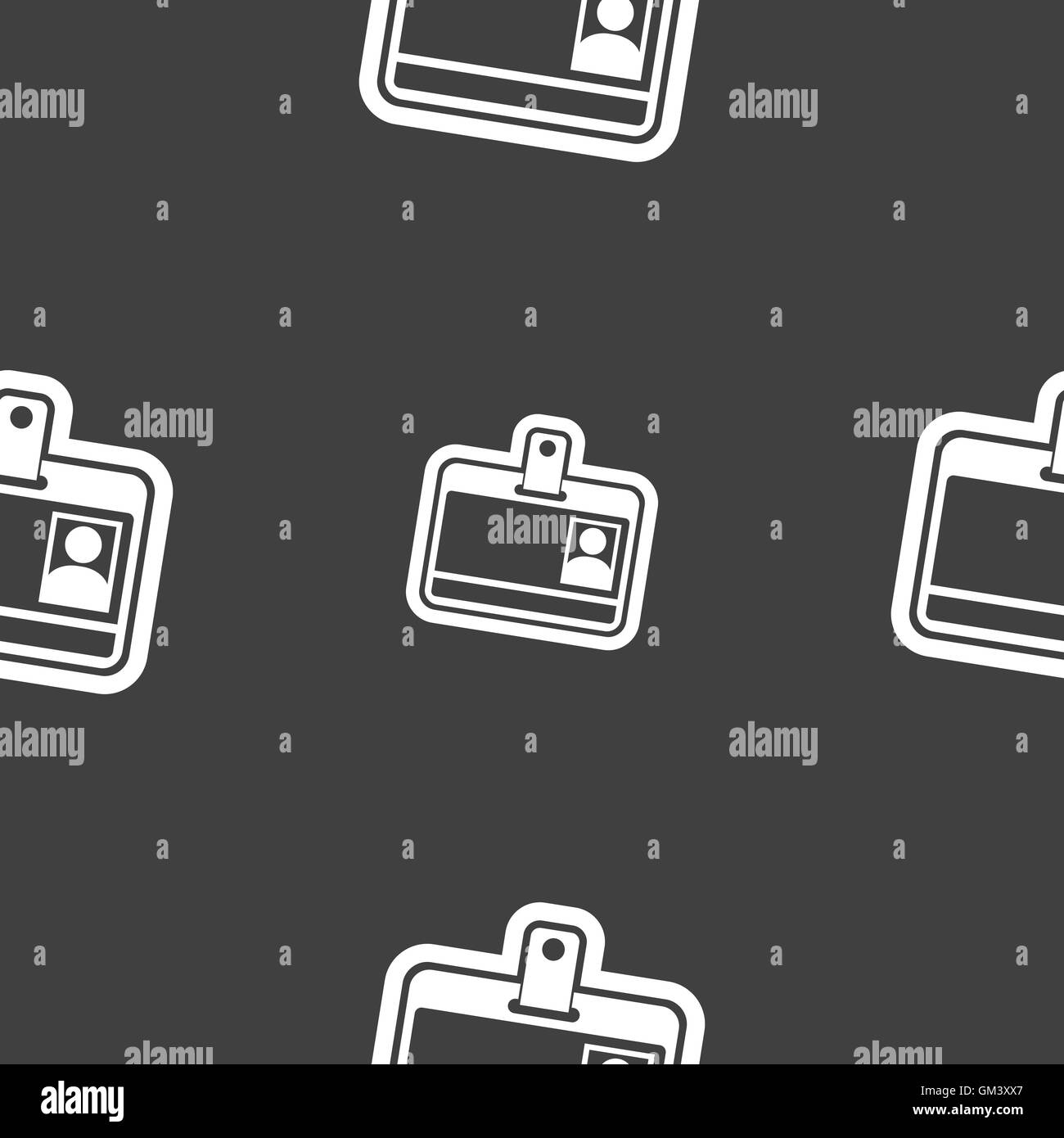 Id card icon sign. Seamless pattern on a gray background. Vector Stock ...
