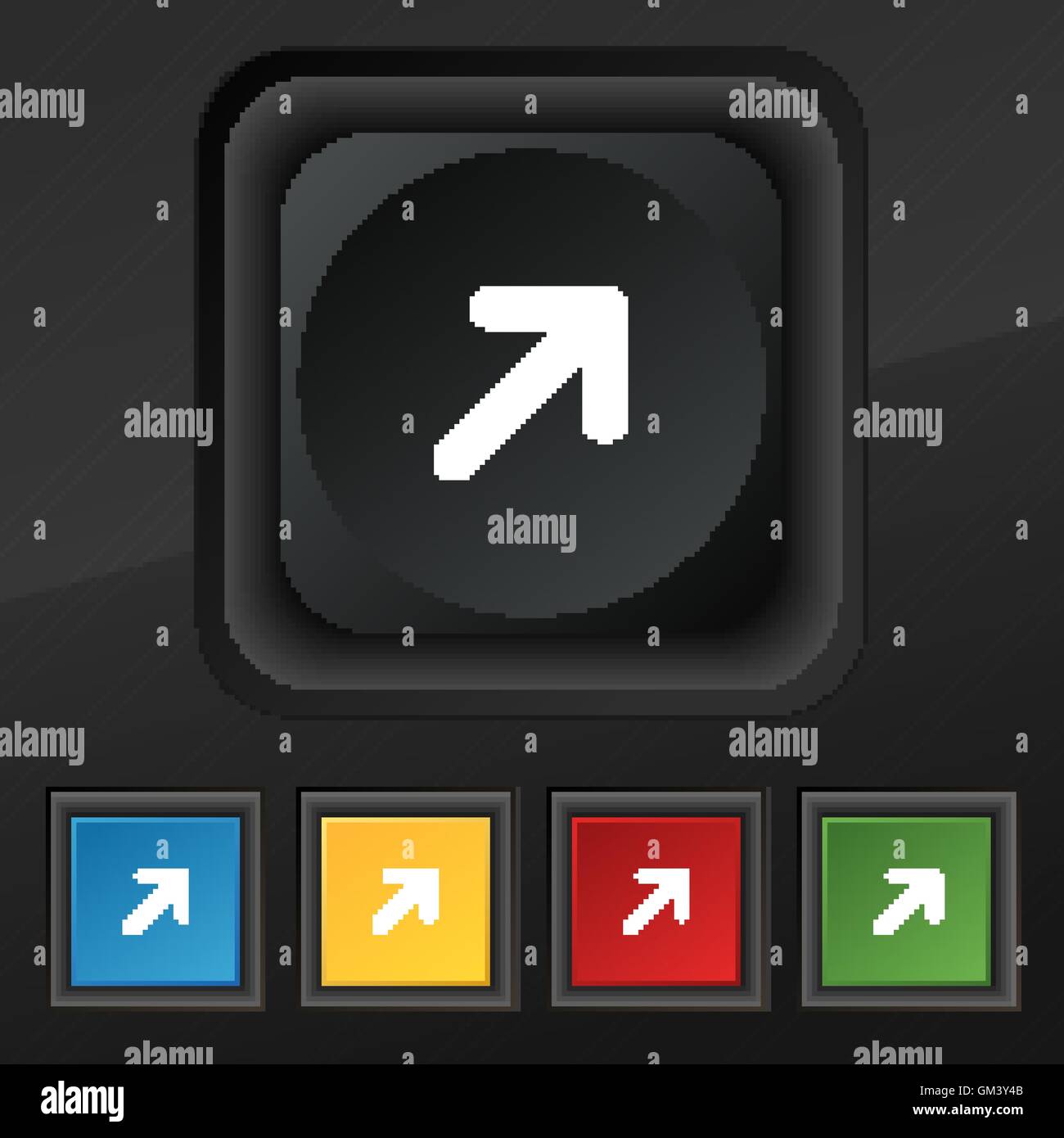 Arrow Expand Full screen Scale icon symbol. Set of five colorful ...