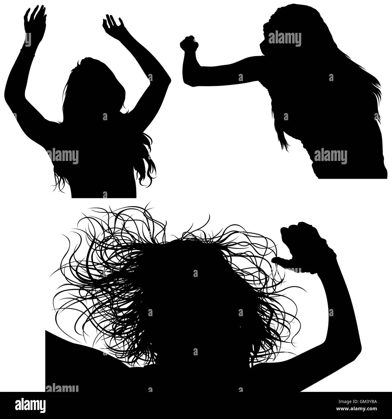 Girl Silhouette Set Stock Vector Image And Art Alamy