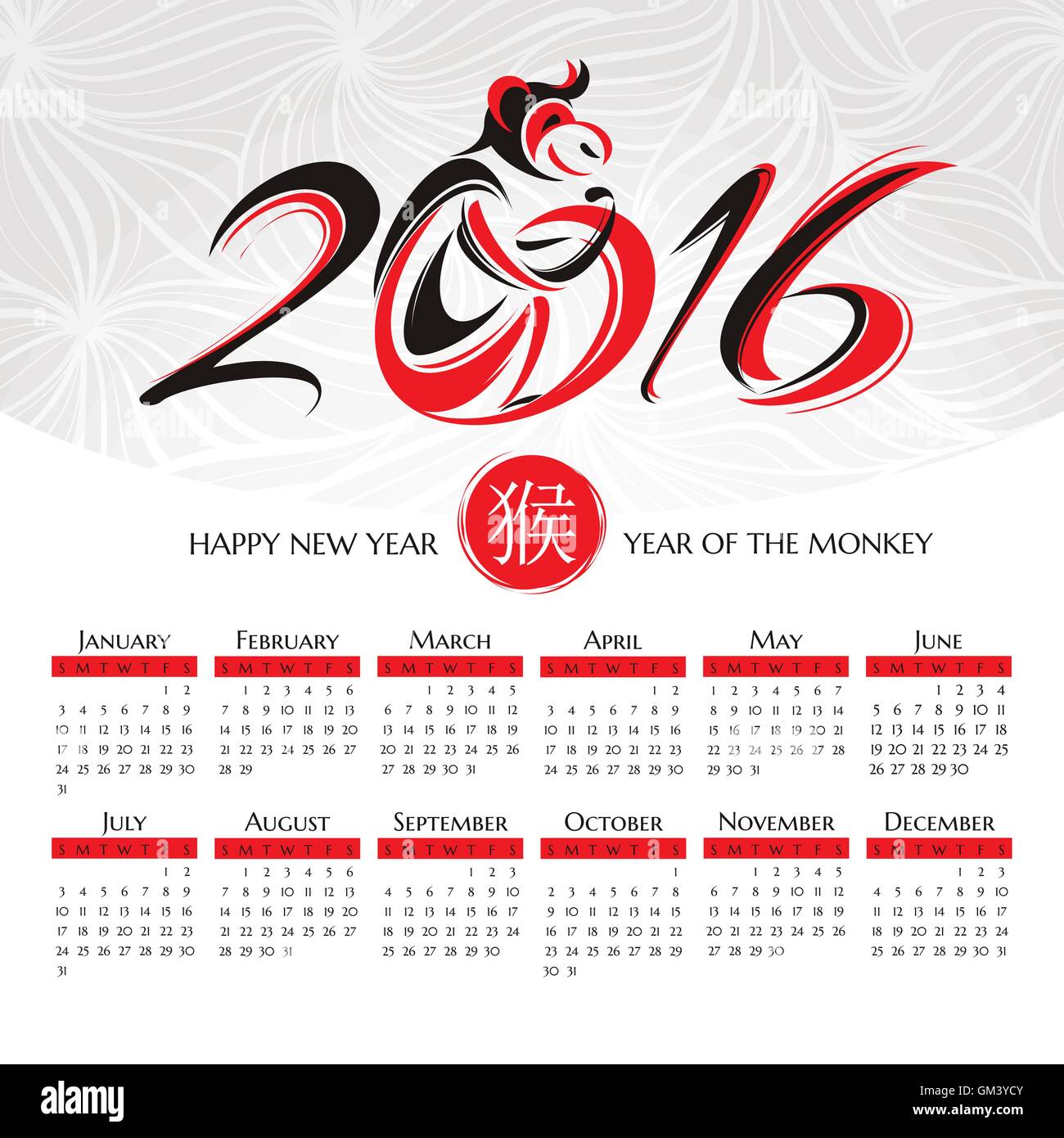 Cartoon monkey chinese Stock Vector Images - Alamy